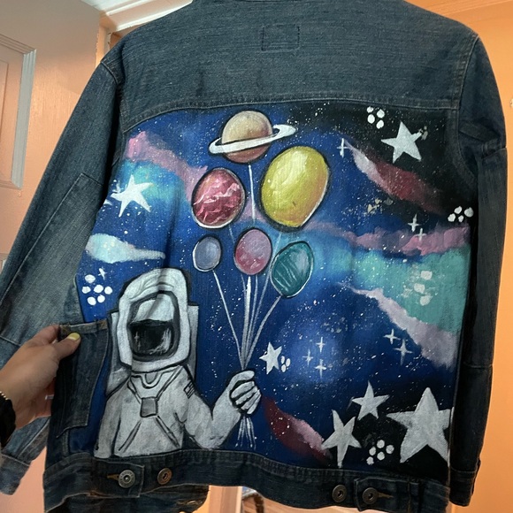 Route 66 | Jackets & Coats | Custom Painted Jean Jacket | Poshmark